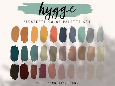 4 Procreate Color Palettes Gradient Procreate Color Palette Hygge Color Palette Chocolate