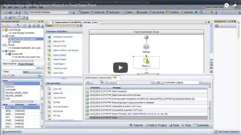 Automate Exporting Data In Toad Data Point