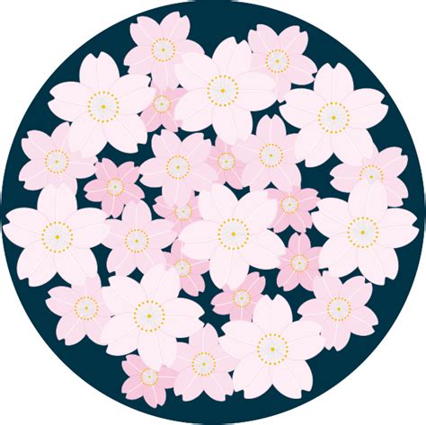 夜に桜の花が咲き競っているイメージイラスト コピペできる無料イラスト素材展