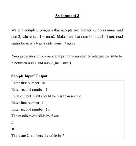 Solved Write A Complete Program That Accepts Two Integer