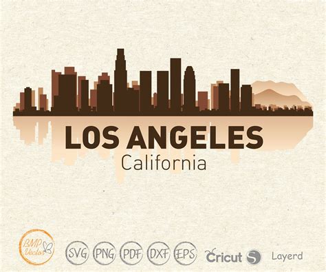 Los Angeles Svg La Skyline Svg California Svg City Skyline Etsy