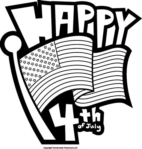 July Clip Art Black And White
