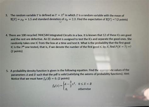 Solved 3 The Random Variable Y Is Defined As Y X2 In