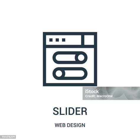 웹 디자인 컬렉션에서 슬라이더 아이콘 벡터입니다 얇은 라인 슬라이더 개요 아이콘 벡터 일러스트 레이 션입니다 Dj에 대한 스톡 벡터 아트 및 기타 이미지 Istock