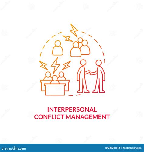 Interpersonal Conflict Management Red Gradient Concept Icon Stock Vector Illustration Of