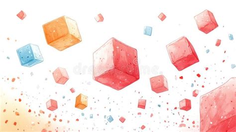Colorful Floating Cubes In A Whimsical Abstract Setting Stock Illustration Illustration Of
