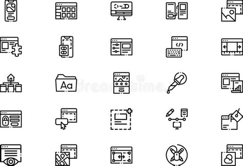 Web Design Icons Collection Is A Vector Illustration With Editable Stroke Stock Vector