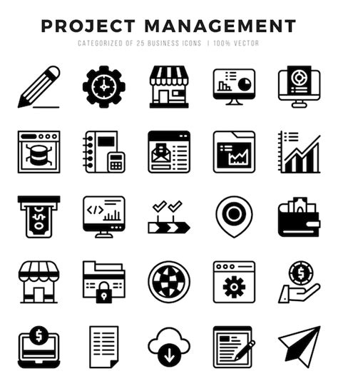 Premium Vector Vector Project Management Types Icon Set In Lineal Filled Style Vector Illustration