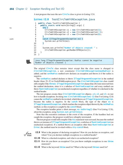 Introduction To Java Programming Notes 464 Chapter 12 Exception