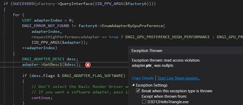 Dx12 Backend Fails To Enumerate Adapters While Running In The Visual