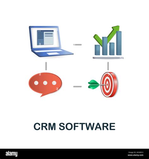 Crm Software Icon 3d Illustration From Customer Relationship Collection Creative Crm Software