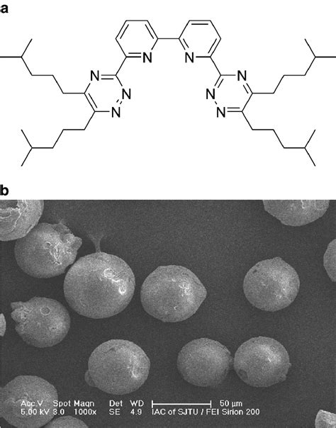 Chemical Structure And Sem Images A Chemical Structure Of