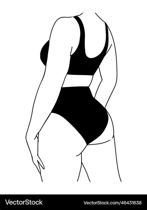 Line Art Of Curvy Woman Royalty Free Vector Image