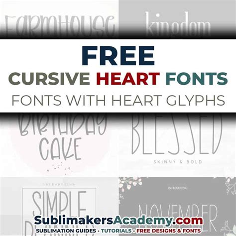 Free Cursive Heart Fonts To Personalize Your Sublimation Designs
