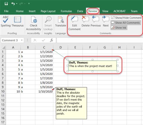 Adding Comments In Your Excel Spreadsheet One Minute Office Magic