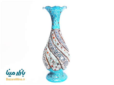 گلدان میناکاری صراحی قیمت و خرید گلدان مسی مینا کاری صنایع دستی فروشگاه صنایع دستی بازار