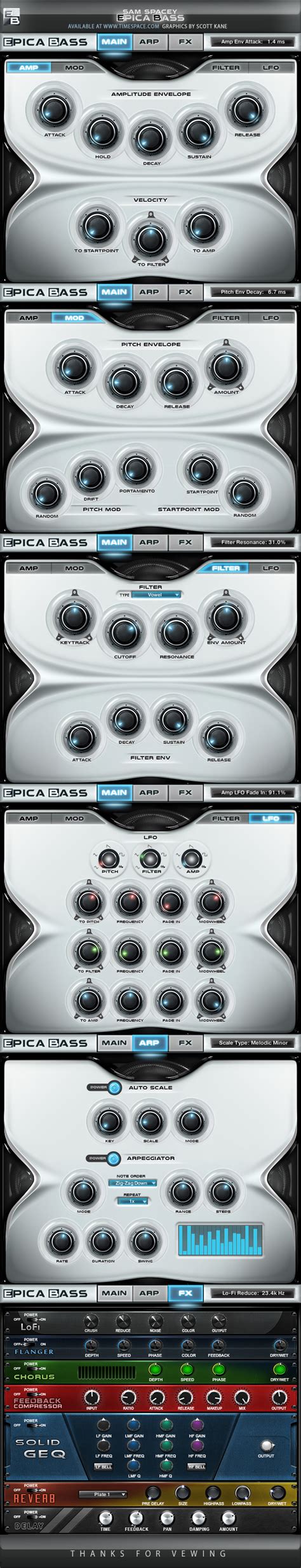 Epica Bass Kontakt Library Vst Plugin Gui Design On Behance