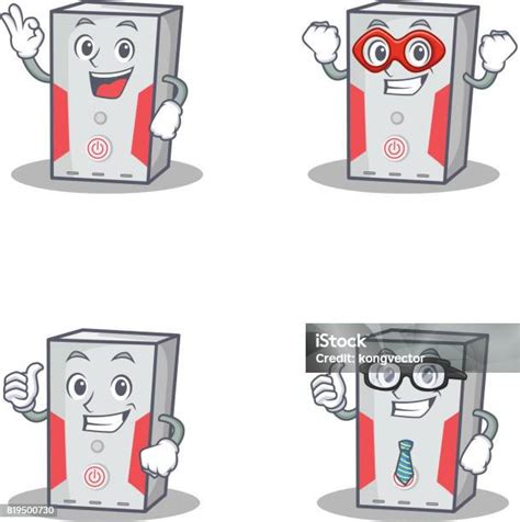 컴퓨터 문자 괜찮아 영웅 자랑 사업이 벡터 일러스트 레이 션의 설정 Cpu에 대한 스톡 벡터 아트 및 기타 이미지 Cpu 감정 기업 재무와 산업 Istock