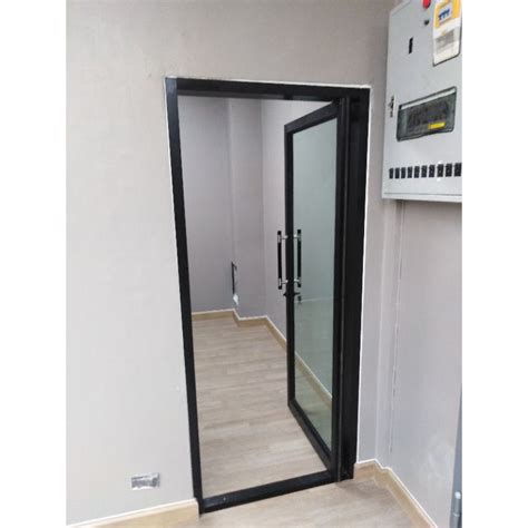 ประตูบานสวิง อลูมิเนียมสีดำ กระจกใส Shopee Thailand