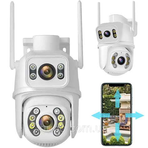 Wifi камера відеоспостереження 8Мп 2 обєктиви Dual Ip Camera
