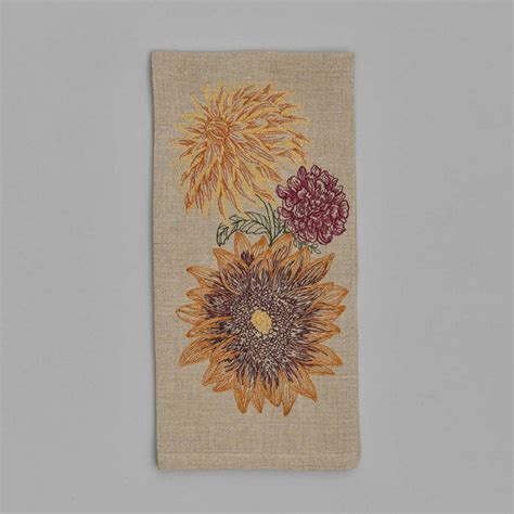 Autumn Sunflower Tea Towel Coral And Tusk