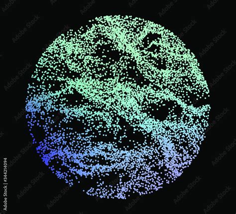 Dotted Sphere Made With Generative Art Algorithm Perlin Gradient