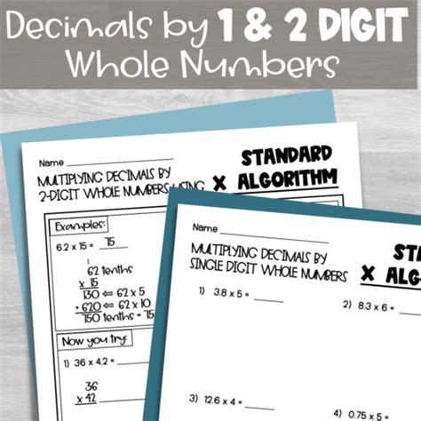 Multiplying Decimals By Whole Numbers Using The Standard Algorithm