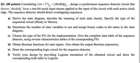 solved q1 80 points considering no 17 10 abcdefg 2 design a synchronous sequence