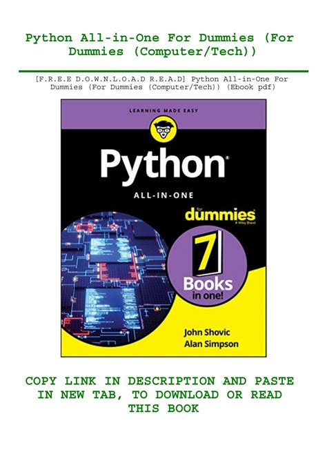 Free Download Read Python All In One For Dummies For