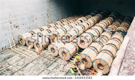 Loading Unloading Process Steel Coils Cargo Stock Photo 1426413581 Shutterstock