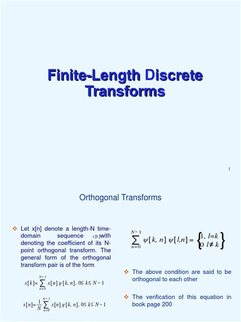 finite length discrete transforms pdf discrete fourier transform signal processing