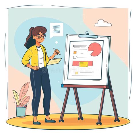 Woman Presenting Business Data On A Whiteboard With Charts And Graphs Stock Image Image Of