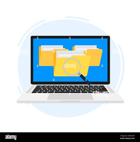 Searching File Magnifying Glass With Searching And Indexing Files File Manager Stock Vector