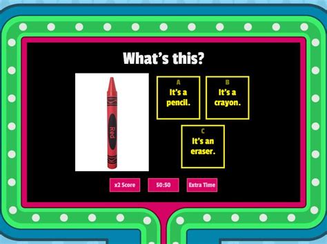 Numbers Classroom Objects Gameshow Quiz