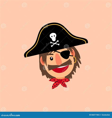 Pirate Head Vector Icon Stock Vector Illustration Of Character 86877465