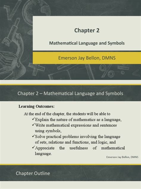 Chapter 2 Mathematical Language Pdf Function Mathematics Set