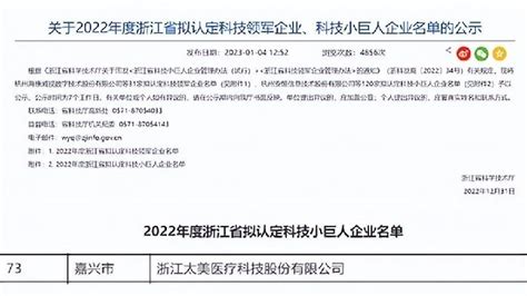 连斩殊荣太美医疗科技获浙江省科技小巨人企业认定 凤凰网
