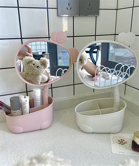 💥재고정리초특가💥러블리 탁상 거울 화장품 정리함 브러쉬정리함 에이블리