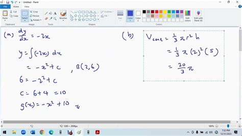 Trial Mrsm Add Math 2023 P2 Q7 F5 C3 Integration Youtube