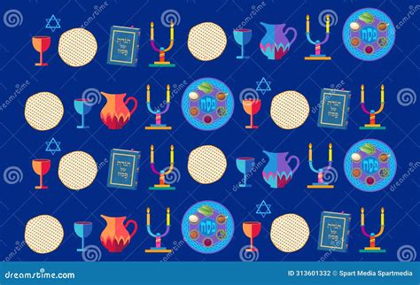 Passover Banner Pesach Template For Your Design With Matzah And Spring