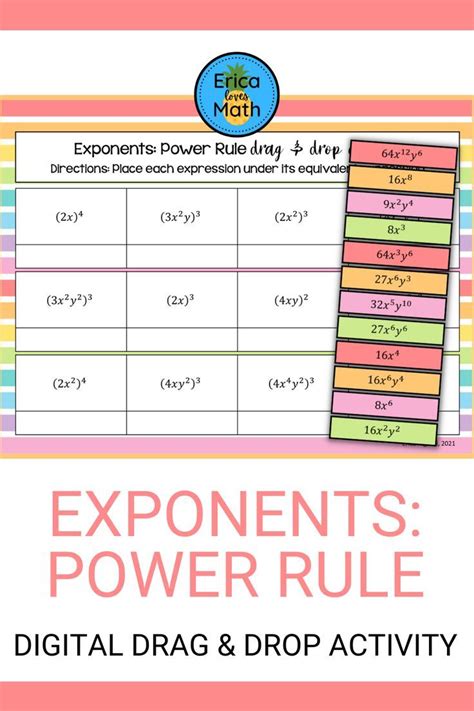 Exponents Power Rule Digital Activity Drag And Drop In 2022 Power Rule Digital Activities