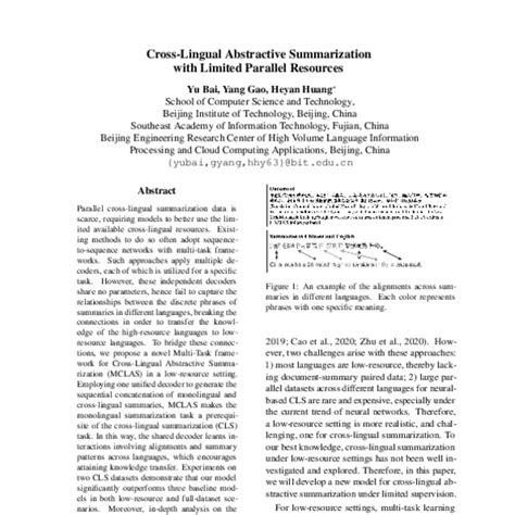 Cross Lingual Abstractive Summarization With Limited Parallel Resources