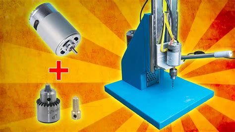 Мини СВЕРЛИЛЬНЫЙ СТАНОК из двигателя от шуруповерта своими руками Самодельная стойка для мини