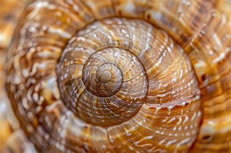Swirling Patterns And Textures Of A Snail Shell Premium Ai Generated Image