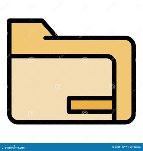 File Folder Icon Color Outline Vector Stock Vector Illustration Of Thin Organize