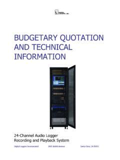 BUDGETARY QUOTATION AND TECHNICAL INFORMATION Budgetary Quotation And Technical Information