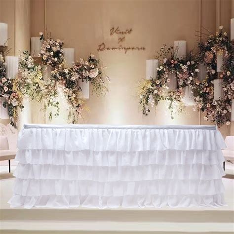 Table Skirt Tulle Table Skirts Tableware Cloth Cov Grandado