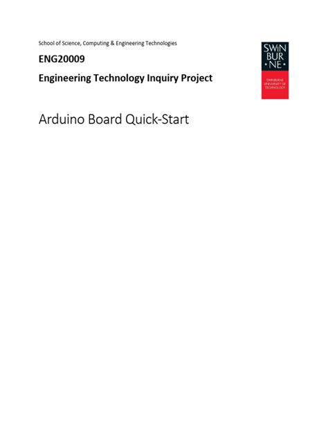 Eng20009 Arduino Board Quickstart Guide Pdf Electronics
