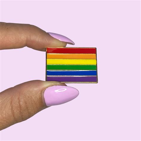 Pride Flag Pin Lgbtq Flag Pin Enamel Pin T Etsy