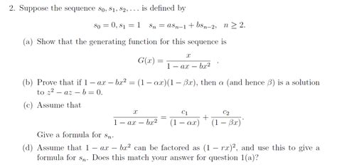 Solved 2 Suppose The Sequence S0s1s2 Is Defined By